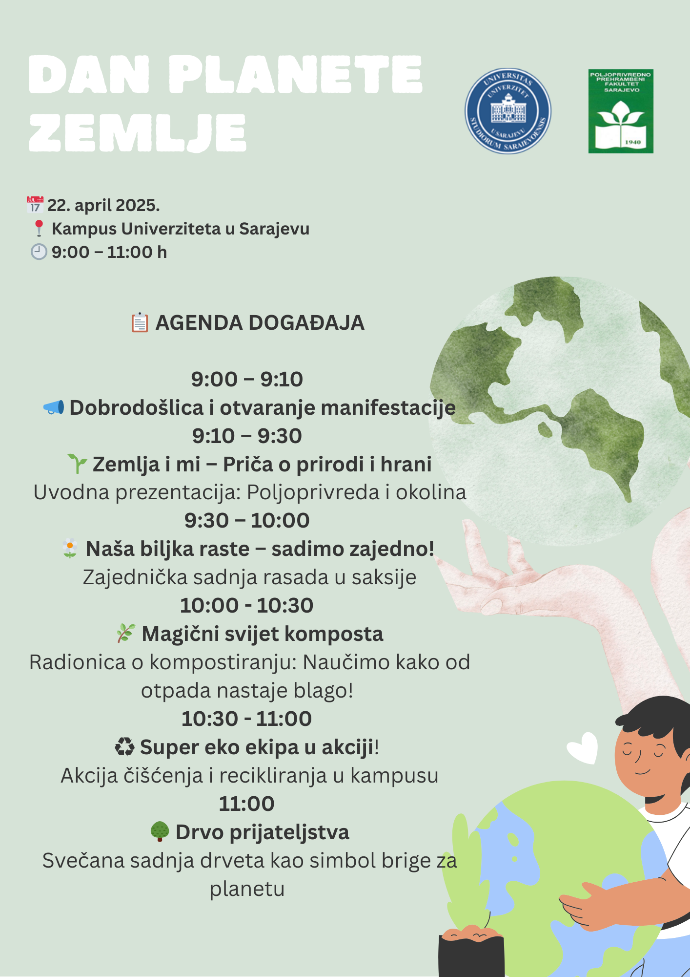 Proslavimo zajedno Dan planete Zemlje! | Univerzitet u Sarajevu